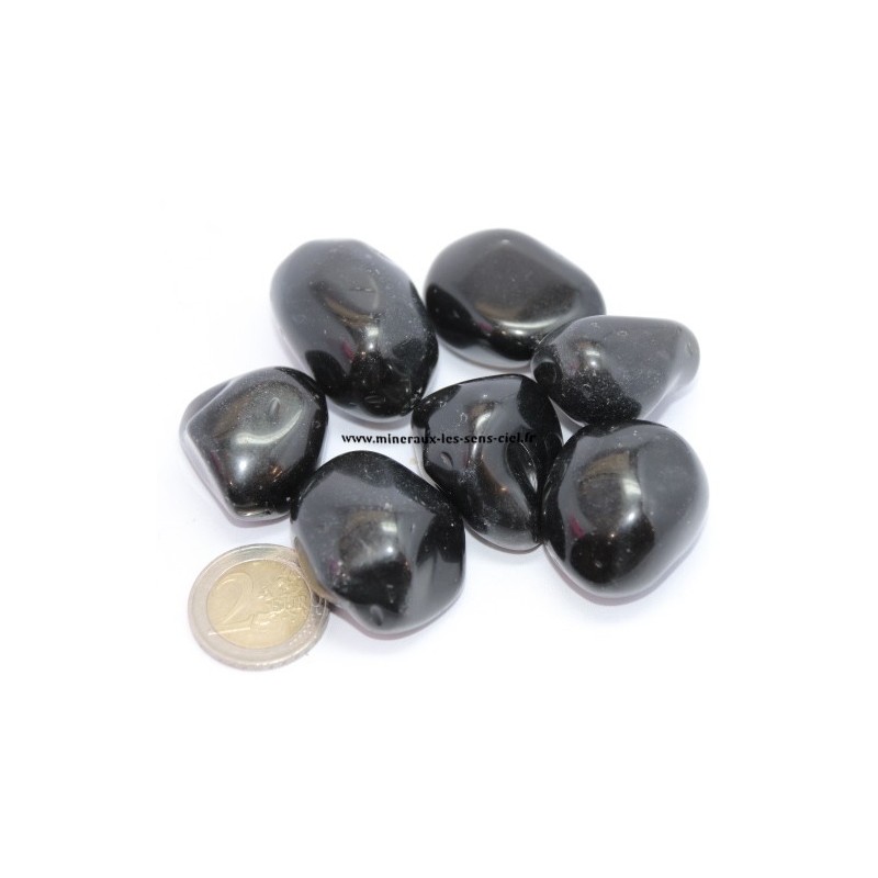 agate noire pierre roulée