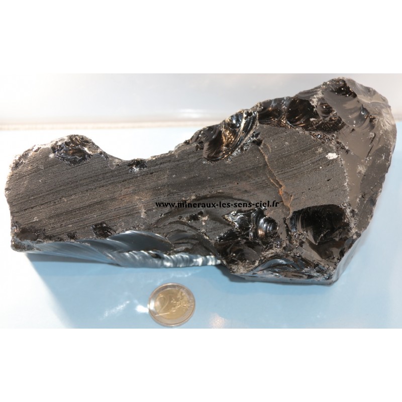 Bloc de pierre obsidienne noire brute 1,668kilos